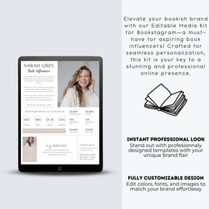 Editable Media Kit for Bookstagram, Book Influencer Branding Kit ...