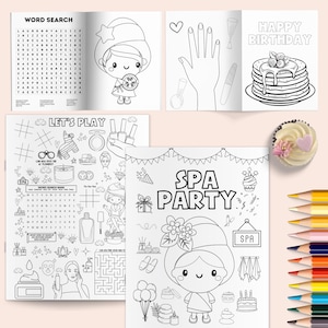 Spa Coloring Pages, Slumber Party Favor, Spa Birthday Decor Party, Spa ...