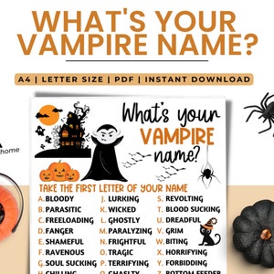 What's Your Vampire Game, Halloween Party Game for Kids, Halloween ...