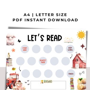 Printable Farm Animals Sticker Reading Reward Chart, You Can Do This ...