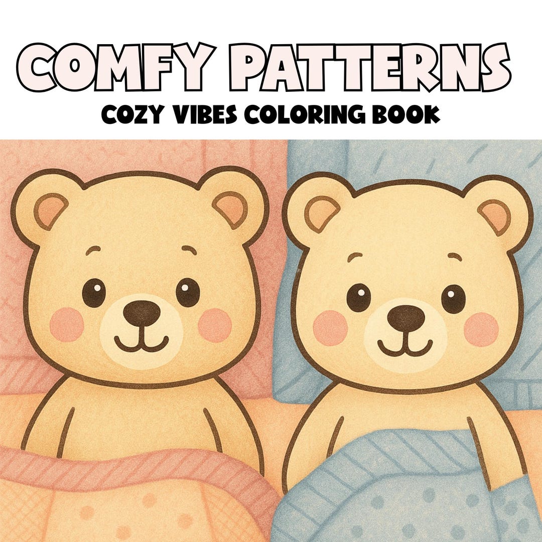 Comfy Pattern Coloring Pages, 25 Cozy Illustrations to Color, Coloring ...