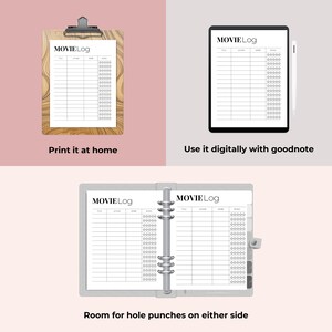 Printable Movie Log, Movie Watchlist, Movies to Watch Tracker Template ...