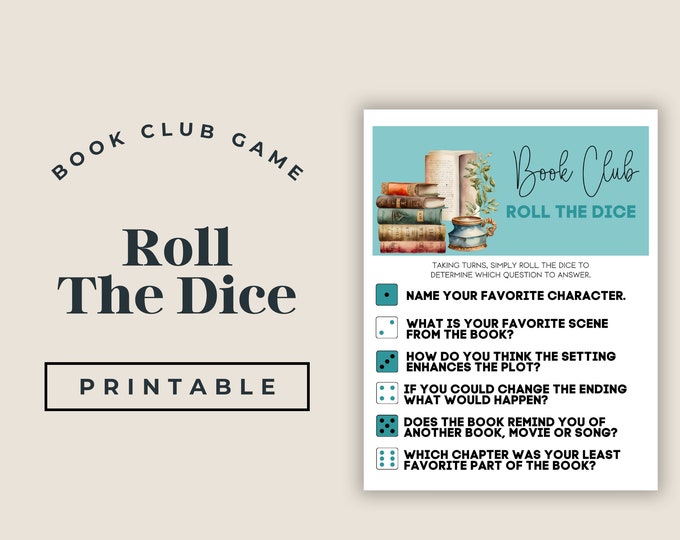 Editable Book Club Discussion Questions, Book Club Dice Game, Book Club ...
