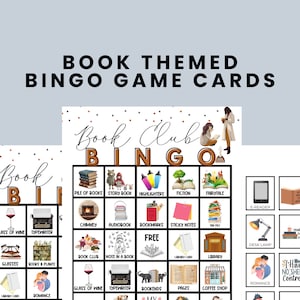 Fun Activity for Book-themed Party, Book Club Bingo Card Game ...