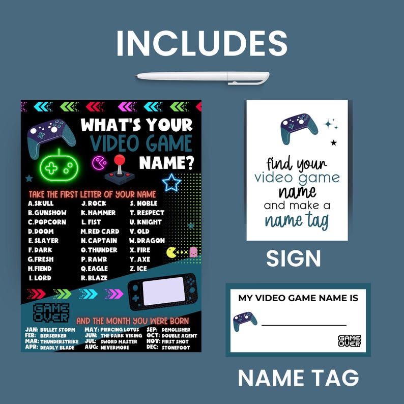 Video Game Birthday Party Game, Boy Gamer Party Decor, Level up ...