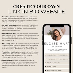 Author Link in Bio Template Canva, Writer Coach Instagram Landing Page, Canva Website Template ...