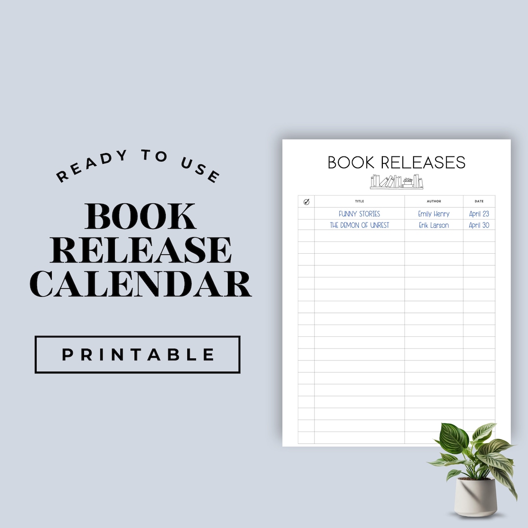 Printable New Book Releases Tracker, Books to Buy, Upcoming Book List ...