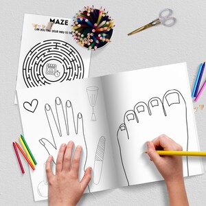 Spa Coloring Pages, Slumber Party Favor, Spa Birthday Decor Party, Spa ...