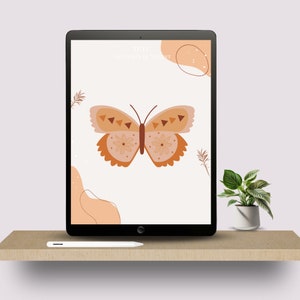 Moth Boho Desktop Wallpaper, Computer Wallpaper, Tech Device Wallpaper ...
