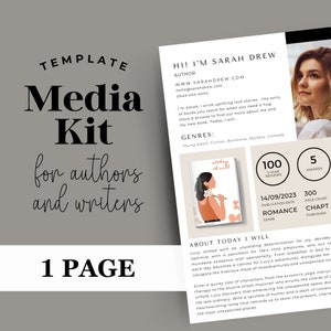 Author Branding Kit, Editable Author Media Kit Template Canva ...