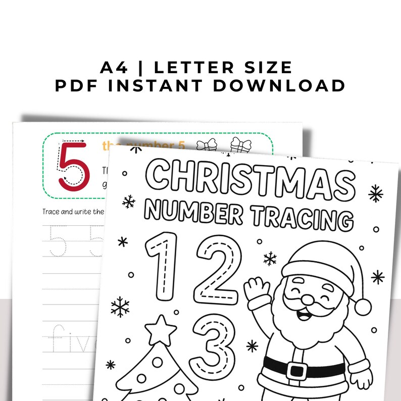Toddler Christmas Number Tracing, Daily Elf Activity, Preschool ...