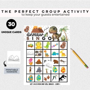 Game Night for Kids, Bingo Game for Kids, Dinosaur Bingo Cards for Kids ...