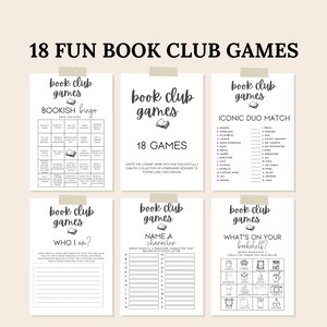 Book Club Party Games, Book Club Game Bundle, Icebreakers for Reading ...