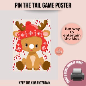 Pin the Nose on the Reindeer, Christmas Kids Party, Christmas Office ...