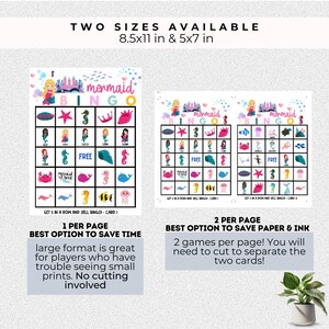 Bingo Game for Kids, Mermaid Bingo Cards for Kids, Mermaid Birthday ...