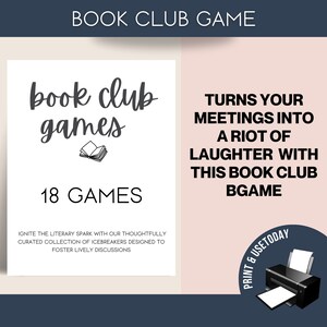 Icebreakers Games, Reading Group Activity, Book Club Party Game, Bingo ...