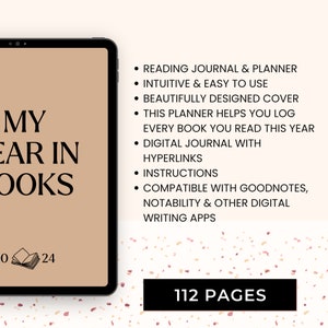 My Year in Books, 2024 Digital Reading Journal, Yearly Reading Wrap Up ...