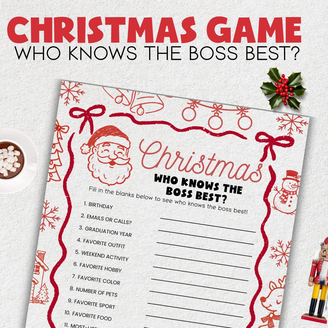 Who Knows the Boss Best, Christmas Staff Party Game, Christmas Office ...