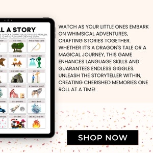 Story Game for Kids, Roll A Story Game, Sleepover Party Game, Family ...