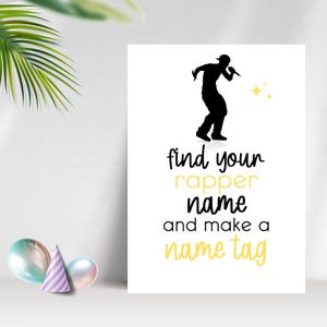 What's Your Rapper Name, Notorious One, Hip Hop Party Decor, Music ...