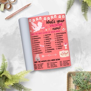 Your Valentines Name Game, Cupid Game, Valentines Day Activity for Kids ...