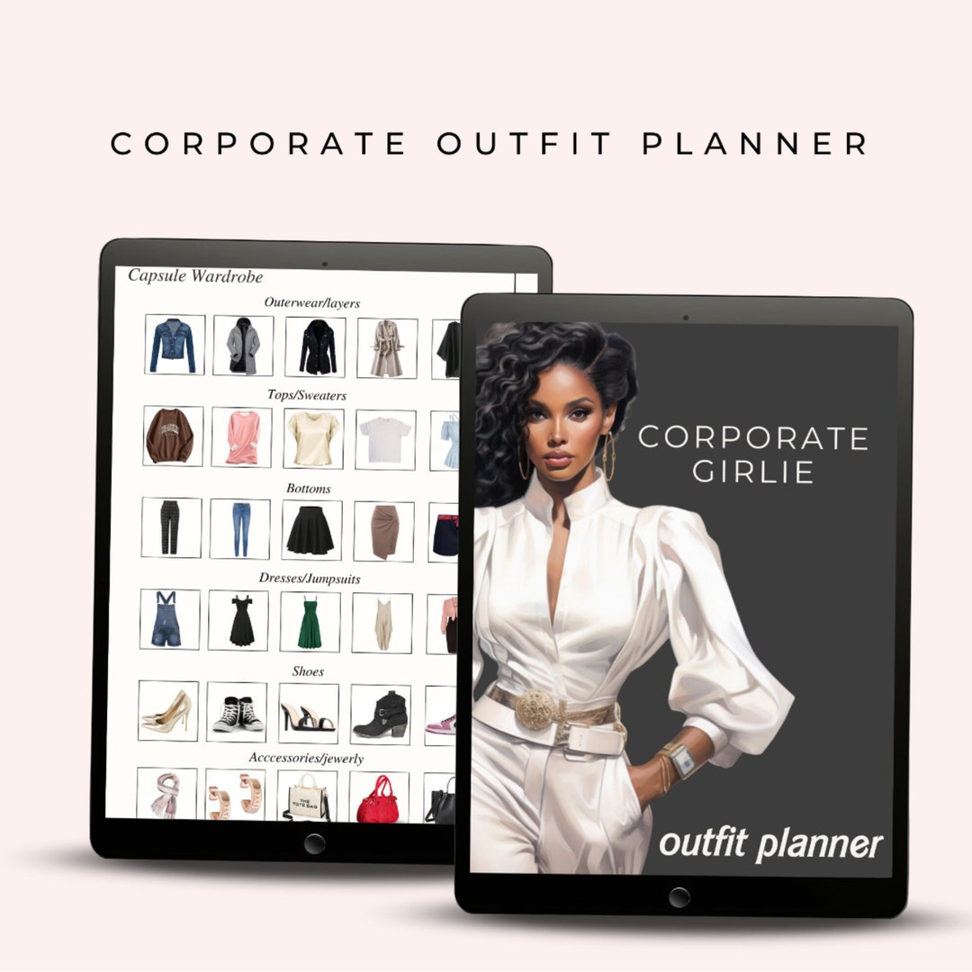 Digital Workwear Outfit Planner, Black Girl Digital Planner, Daily ...