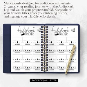 Audiobook Tracker, Audiobook Log, Printable Book Tracker, Reading ...