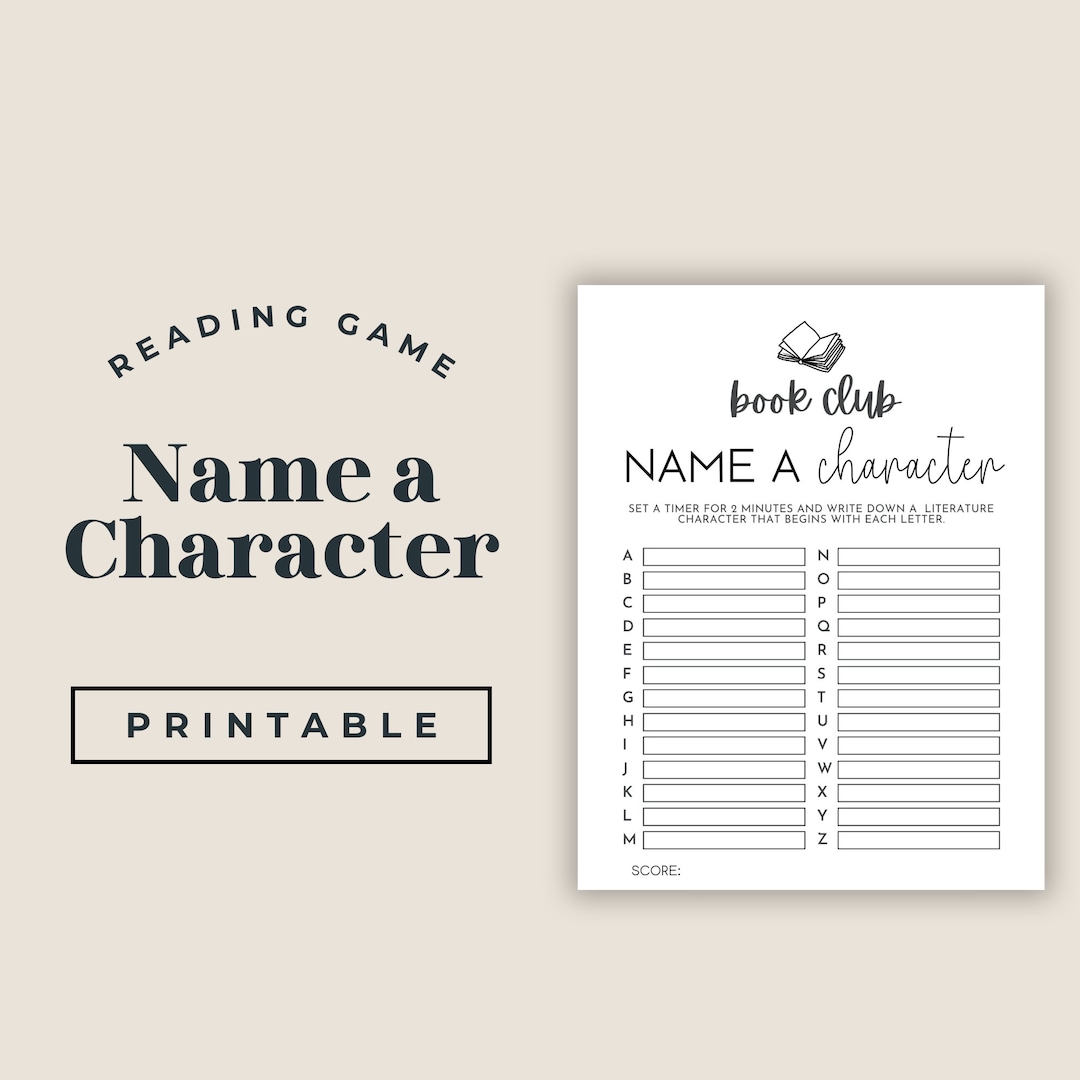 Name A Character, Guess Who Game, Virtual Book Club Activity, Family ...