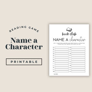 Name A Character, Guess Who Game, Virtual Book Club Activity, Family ...