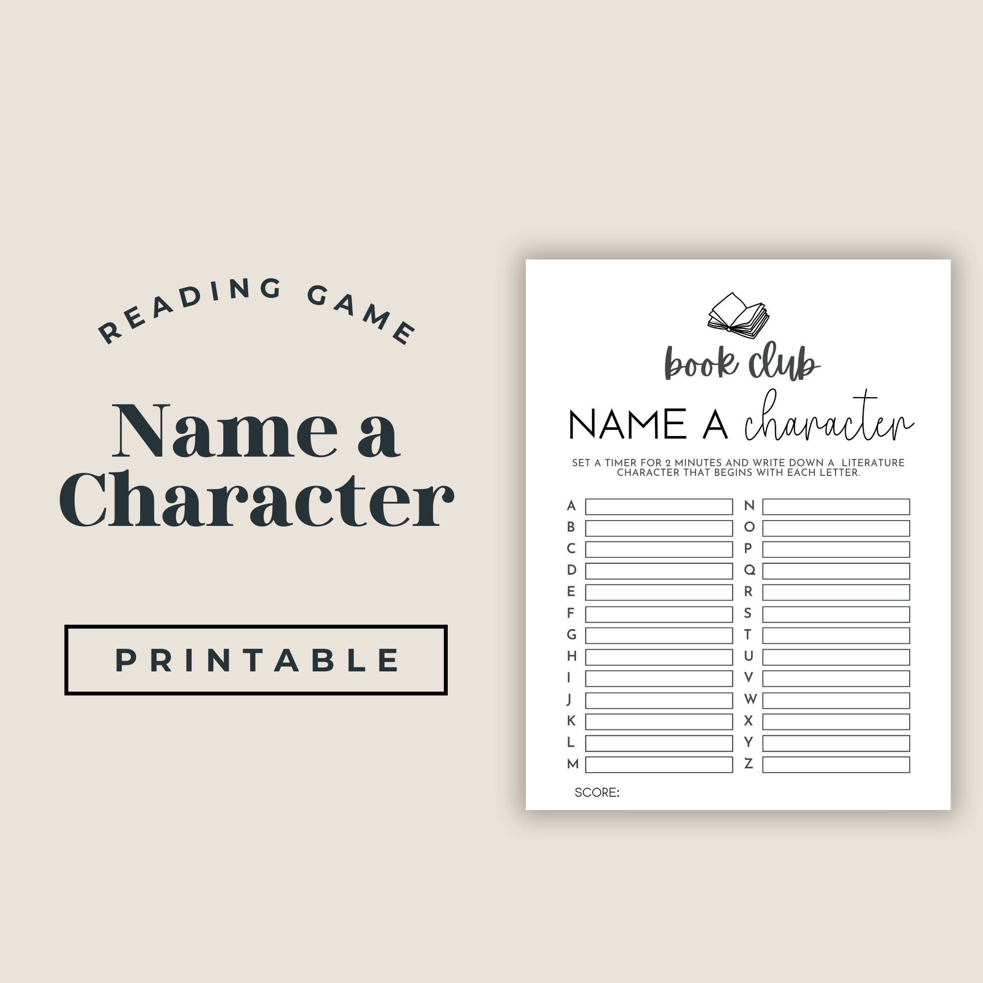 Name A Character, Guess Who Game, Virtual Book Club Activity, Family ...