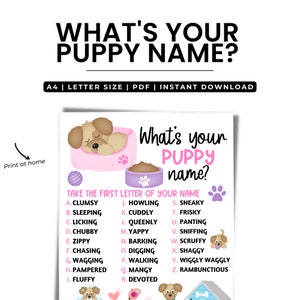 What's Your Puppy Name, Puppy Theme Room Decor, Puppy Birthday Party ...