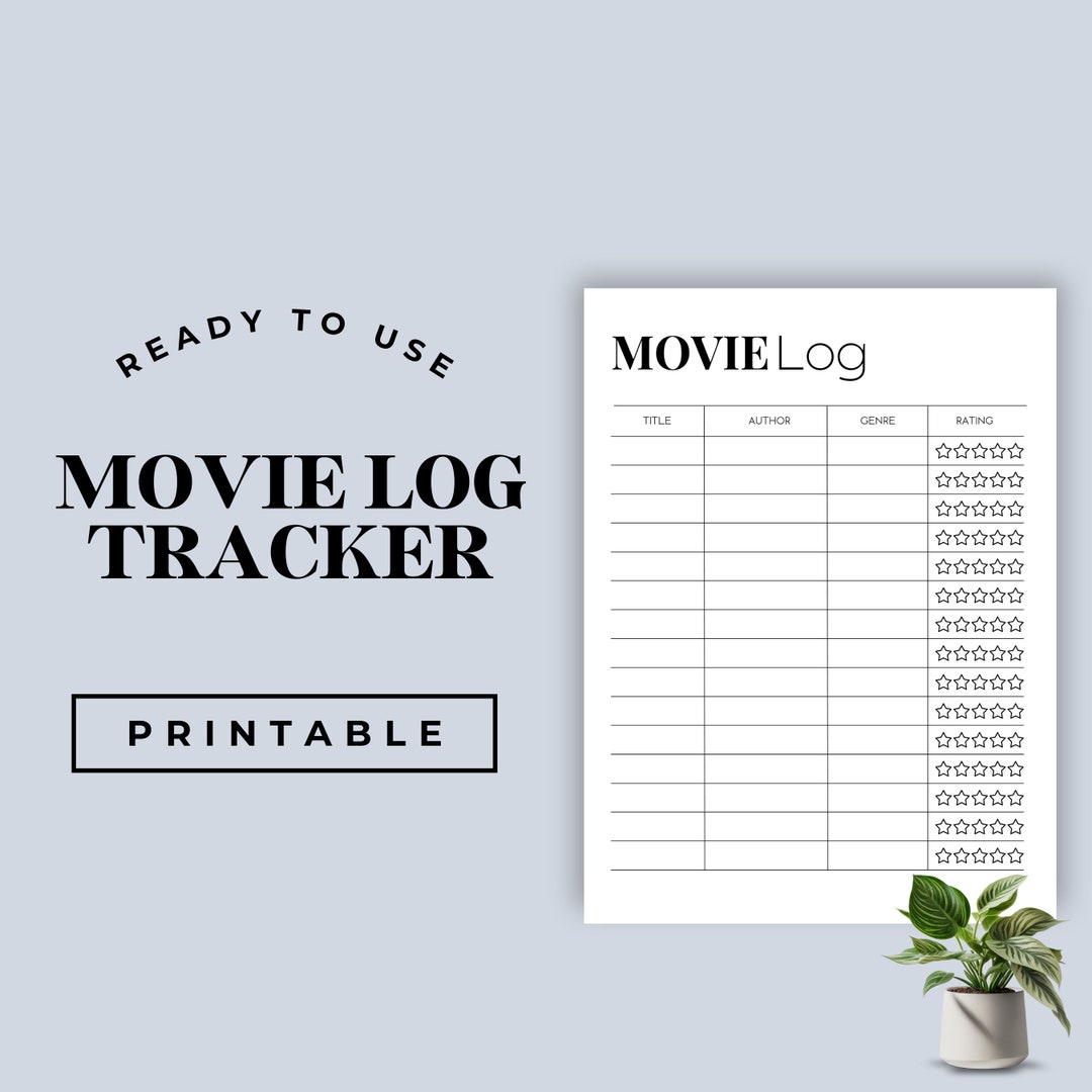 Printable Movie Log, Movie Watchlist, Movies to Watch Tracker Template ...