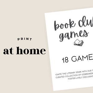 Book Club Party Games, Book Club Game Bundle, Icebreakers for Reading ...