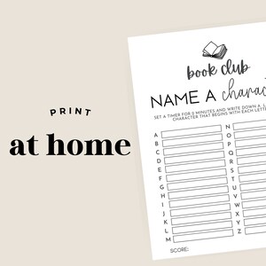 Name A Character, Guess Who Game, Virtual Book Club Activity, Family ...