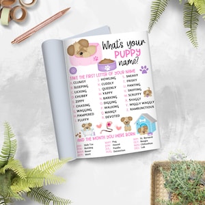 What's Your Puppy Name, Puppy Theme Room Decor, Puppy Birthday Party ...