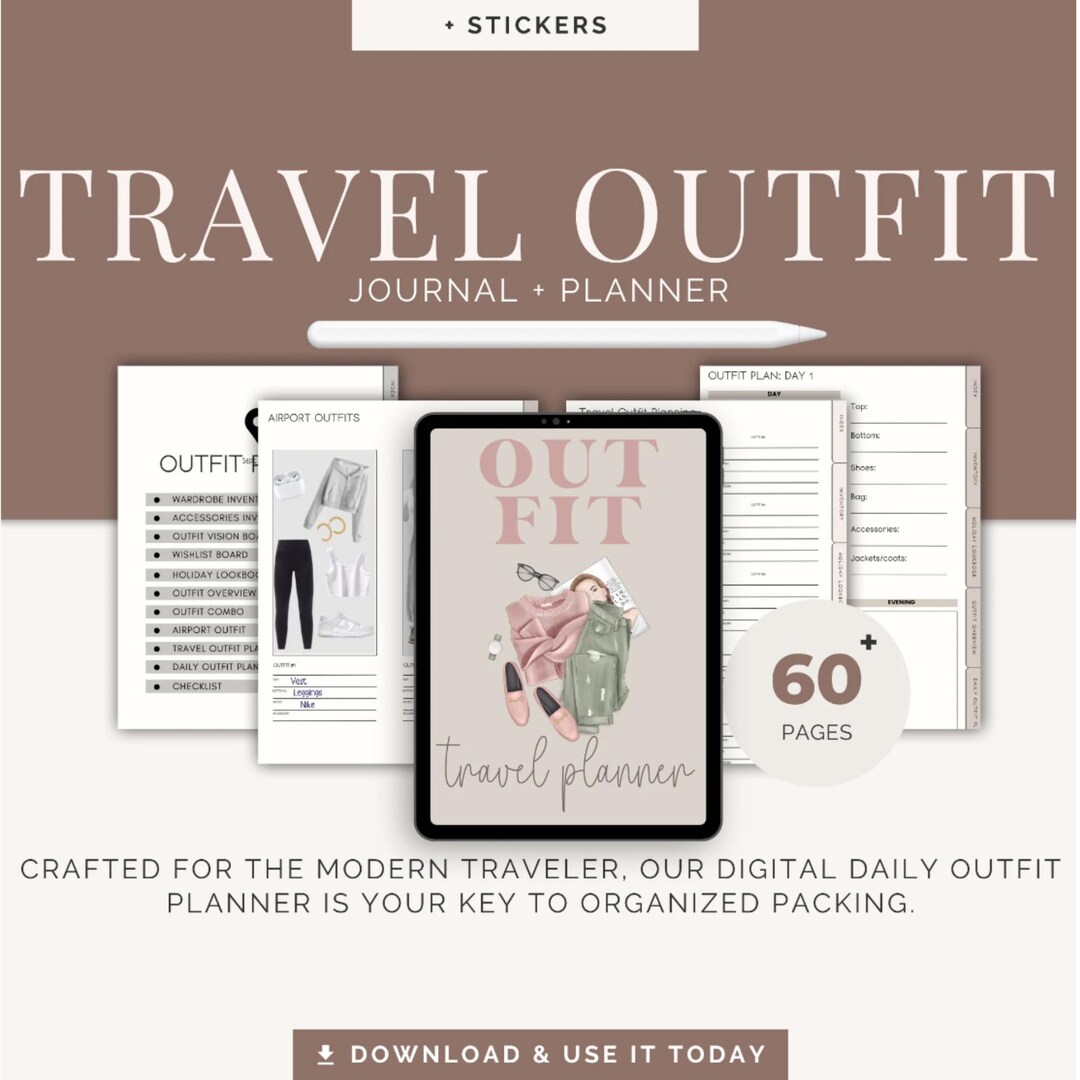 Packing Outfit Planner for Vacation, Travel Outfit Planner, Packing ...