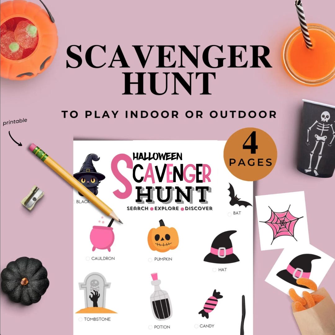 Halloween Scavenger Hunt Printable for Kids, Fun Halloween Party ...