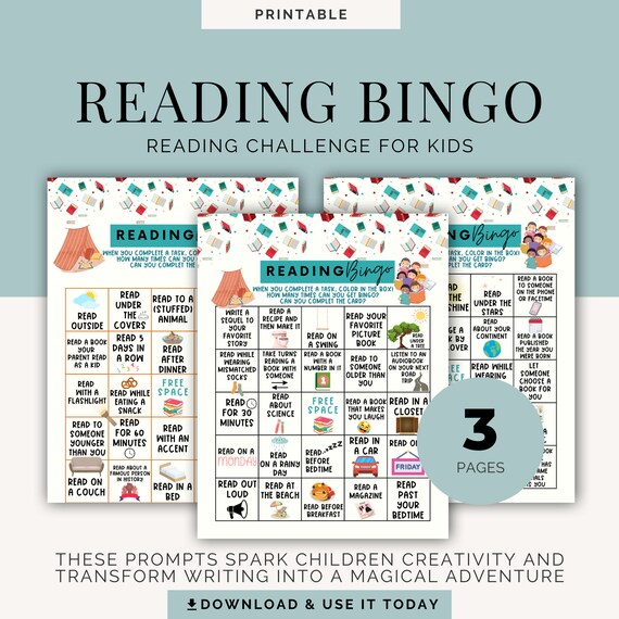 Printable Reading Bingo Cards | Printable Bingo Cards