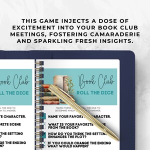 Book Club Roll the Dice, Book Club Discussion Questions, Book Club Game ...