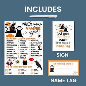 What's Your Vampire Game, Halloween Party Game for Kids, Halloween ...