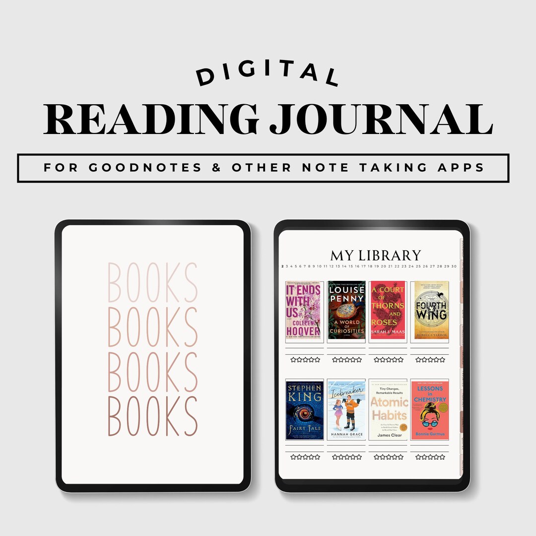Digital Reading Journal, Book Tracker, Book Review, Library Tracker for ...