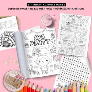 Spa Coloring Pages, Slumber Party Favor, Spa Birthday Decor Party, Spa ...