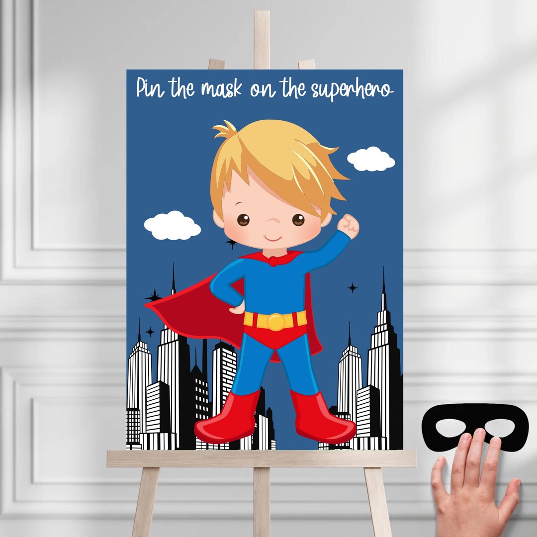 Superhero Birthday Poster Party, Superhero Party Backdrop, Superhero ...