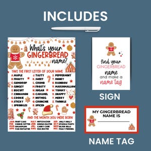 What's Your Gingerbread Name Game, Gingerbread Party, Gingerbread House ...