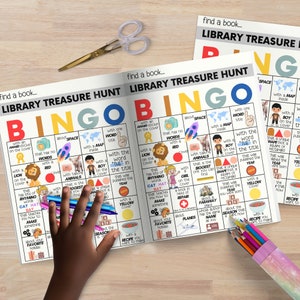 Reading Game for Kids, Library Scavenger Hunt, Library Treasure Hunt ...