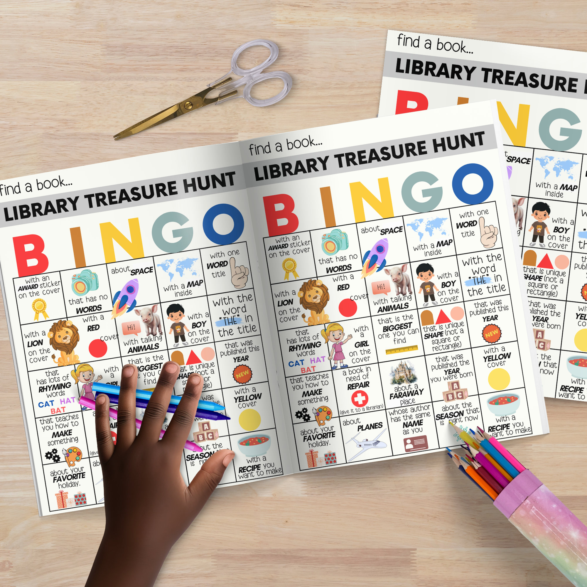 Reading Game for Kids, Library Scavenger Hunt, Library Treasure Hunt ...