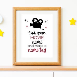 Whats Your Movie Name Game, Movie Night Party Game, Movie Birthday ...