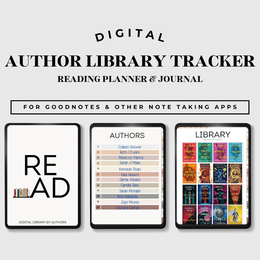 Author Library Tracker, Author Collection, Bookstagram, Reading Tracker ...