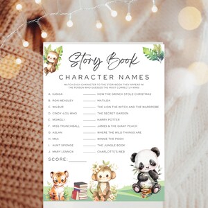 Storybook Character Match, Baby Shower Book Quiz, Children's Book ...