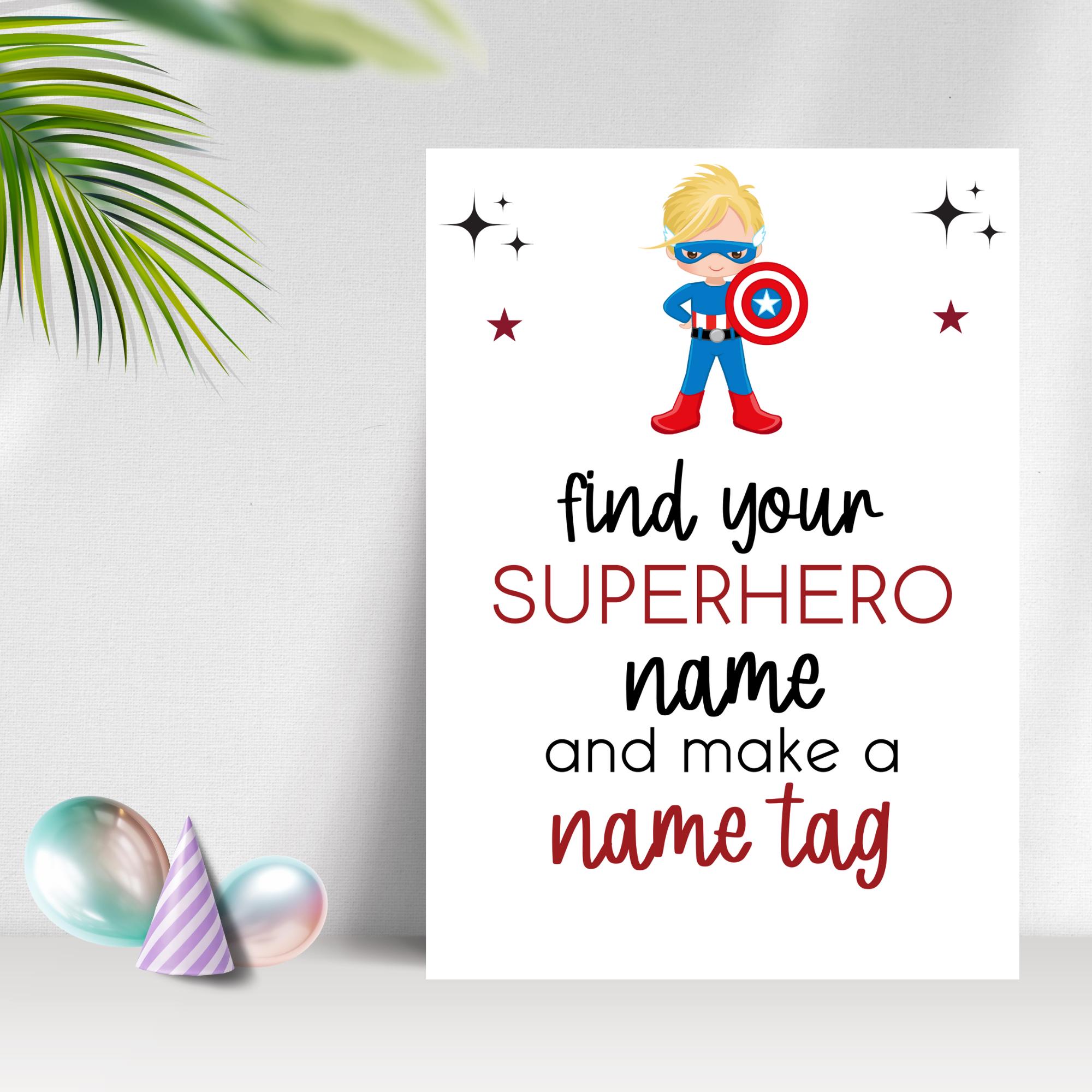 Whats Your Superhero Name Printable, Superhero Name Game, Superhero ...